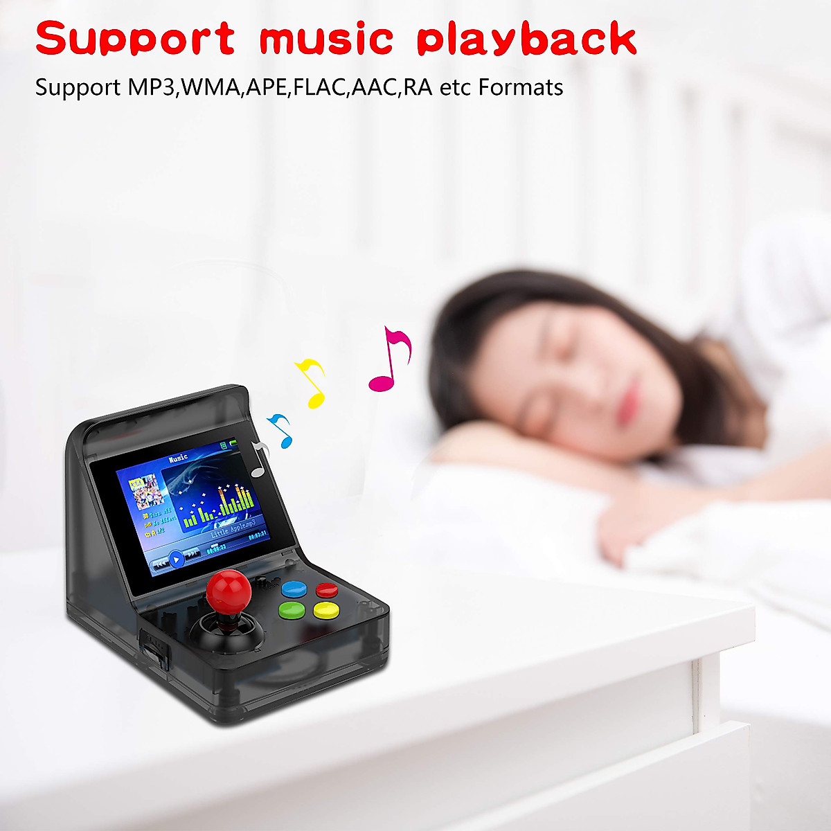 Handheld Game Console, Retro Arcade Mini Game Console for Game Player with 3 Inch 512 Games 32 Bit Portable Game Console,Birthday Gift for Children (Black)