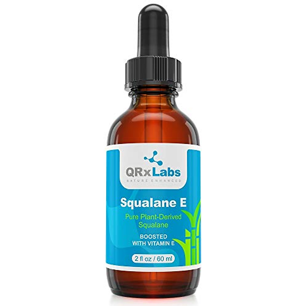 Pure Plant-Based Squalane Oil Boosted with Vitamin E (LARGE 2 oz) - Organic ECOCERT/USDA Certified Squalane Derived from Sugarcane - Best Moisturizer For Face, Body, Skin & Hair - 2 fl oz / 60 ml