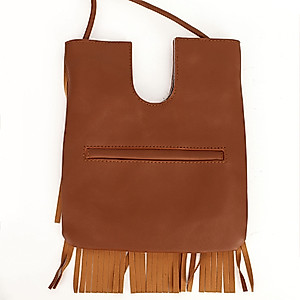 Quniko Cowgirl Crossbody Bag Fringe Messenger Bag Purse for Women Girls, Brown