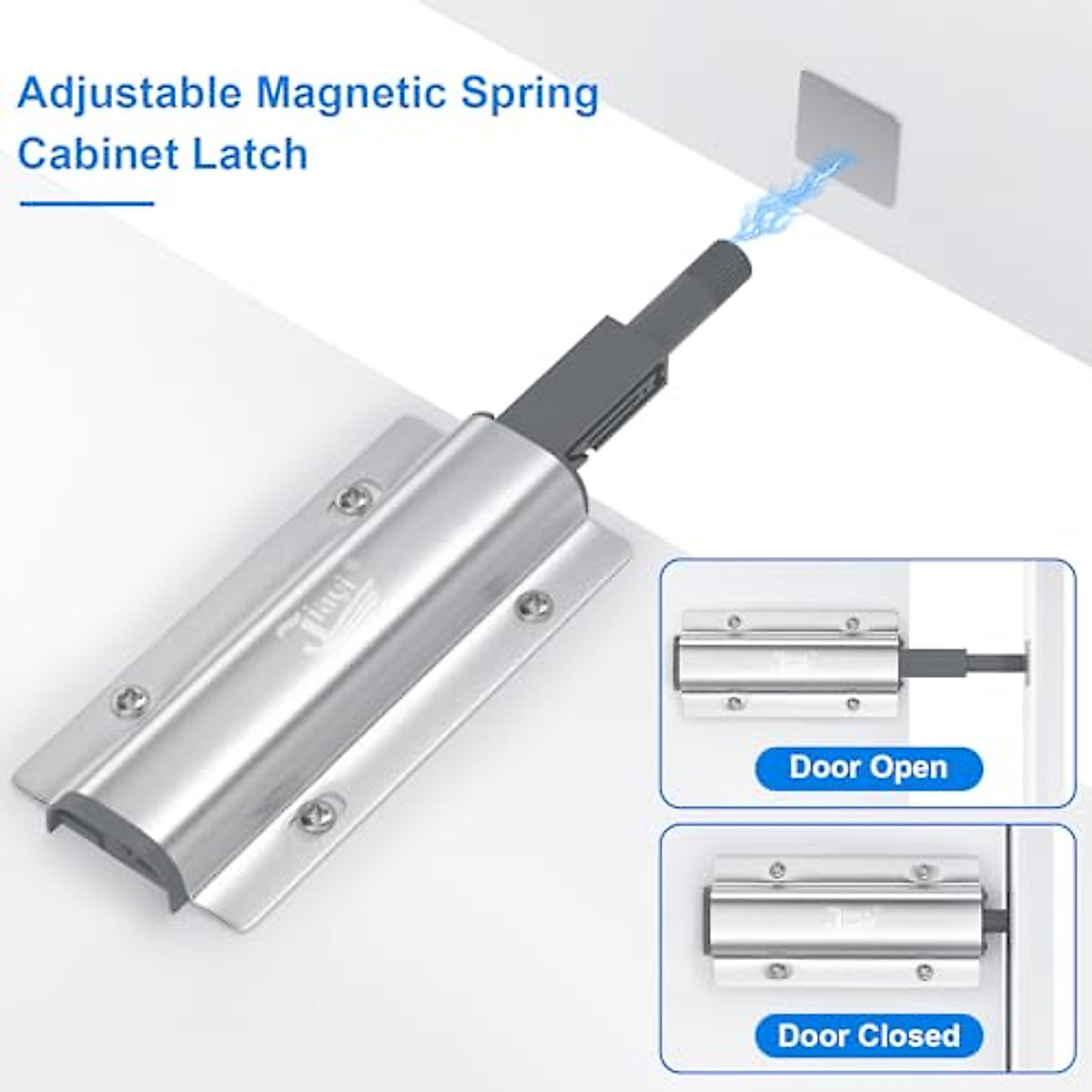 Magnetic Push Latches for Cabinet Door Jiayi 2 Pack Push to Open Door Latch Magnetic Touch Latches Kitchen Door Push Release Latch for Cabinet Door Closure Push Catch Press Out Cabinet Hardware