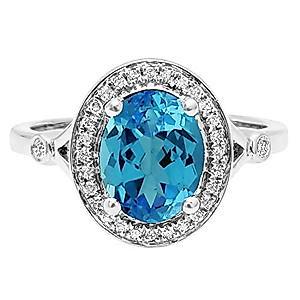 Dazzlingrock Collection 10K 9X7 MM Oval Garnet & Round Diamond Bridal Engagement Ring, Yellow Gold, Size 4