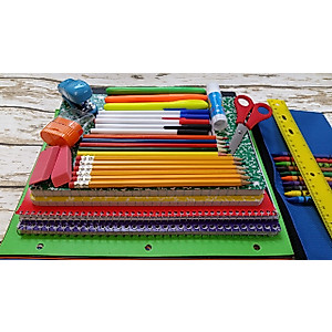 Trail maker Bulk Elementary School Supply Kits, 12 Packs of 45 Piece Wholesale School Supplies for Kids Includes Folders Notebooks Pencils Pens and Much More!