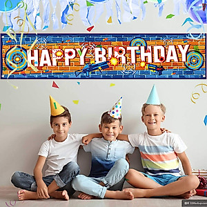 Dart Battle Party Banner Happy Birthday Party Banner Supplies Dart Party Favors Dart Party Decorations