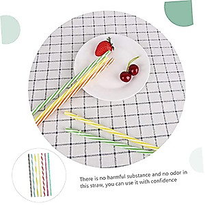 SOLUSTRE 20pcs Color Striped Straws Reusable Straws Wedding Straws Paper Cocktail Drinking Straws Party Paper Cocktail Straws Paper Straws Coffee Straw Disposable Set Pp Baby