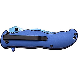 Masters Collection MC-A013BL MC-A013BL Spring Assist Folding Knife with Undersea Printed Blade Mermaid Handle, Copper, 5"