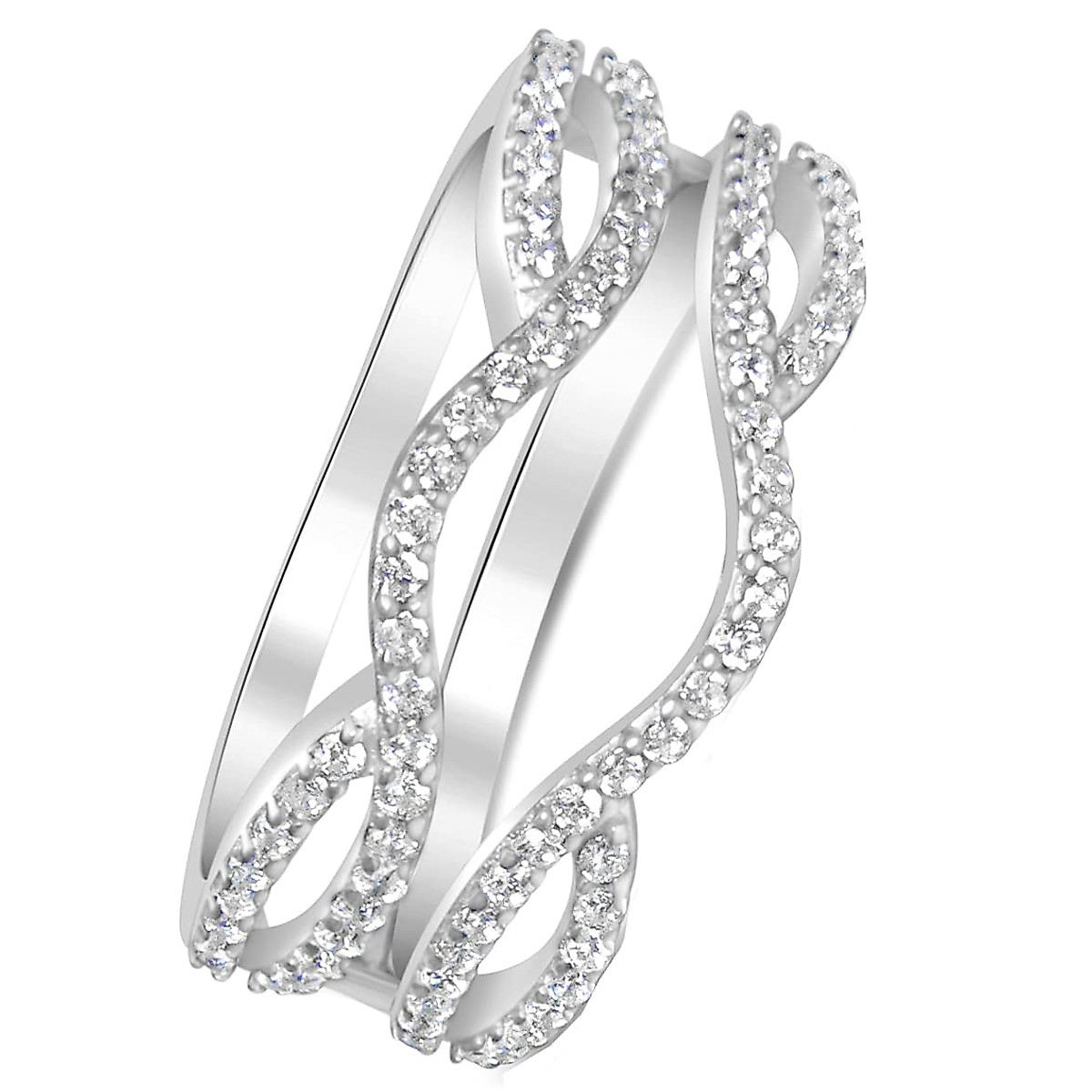 LaRaso & Co Wedding Band Guard Wrap for Women Engagement Ring Sterling Silver Size 8