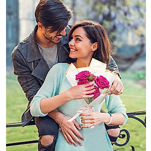 Unarty 20 Sheets White Flower Wrapping Paper, Waterproof Bouquet Wrapping Paper with Gold Edge, Floral Wrapping Paper Florist Bouquet Supplies for Flower Shop 22.8 x 22.8 Inch