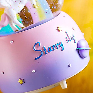 VECU Unicorn Snow Globe for Kids, 100 MM Snow Globe With Musics, Perfect Unicorn Music Box for Girls, Granddaughters Babies Birthday