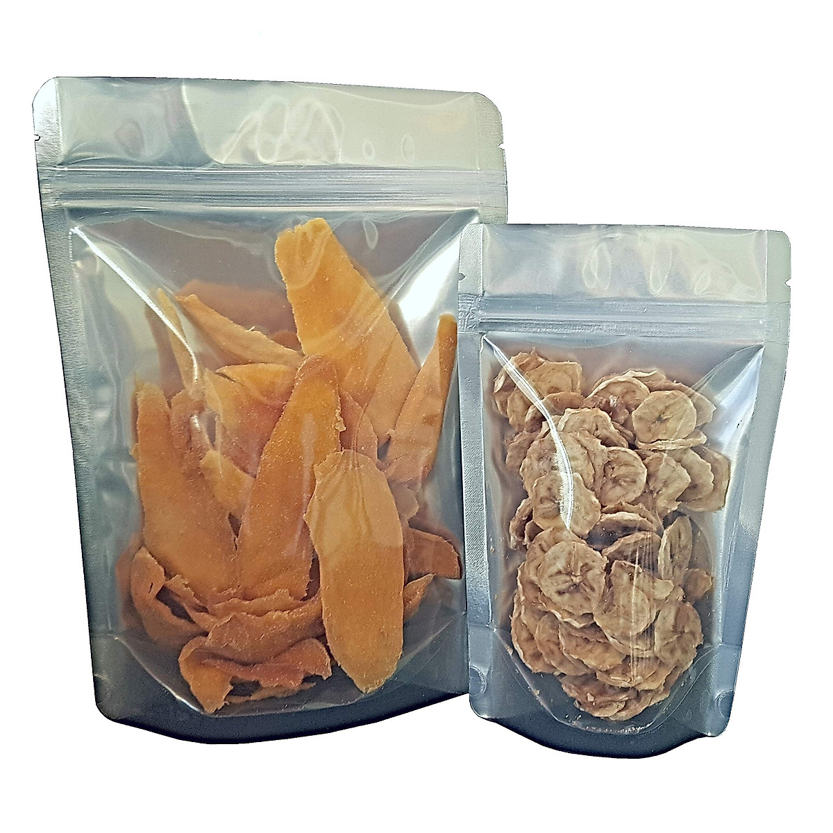 Pleasant Grove Farm 7 Mil Clear Front Mylar Bags Stand Up Gusseted Pouch in Multiple Sizes (50, 1 QUART 7 x 10 inch)