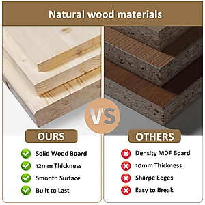 SUZEPER 3 Tier Wood Geometric Bookcase,Floating Shelves Wall Mounted Rectangle Bookcase,Modern Decorative Display Shelf for Wall Decor,open Wall Shelf for Livingroom bedroom