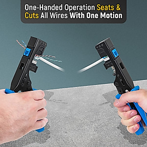 Everest Media Solutions Bundle – 2 Items: easyJACK - Speed Termination Tool + 50 Pack of RJ45 CAT6 UTP Keystone Jacks - Blue