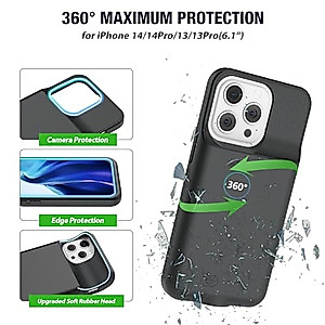 GIN FOXI Battery Case for iPhone 14/14Pro/13/13Pro, Real 7000mAh Ultra-Slim Battery Charging Case Rechargeable Anti-Fall Protection Battery Charger Charger for iPhone 14 Pro/14/13/13Pro(6.1 inch)