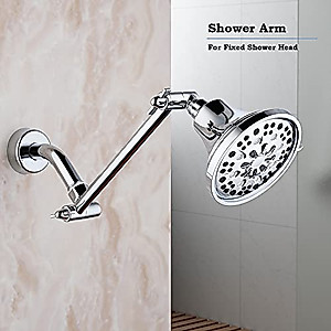 Shower Arm Extension, Adjustable Shower Arm for Bathroom, Solid Brass Shower Arm with Lock Joints, Tool-Free Insatllation (Chrome, 8 Inch)