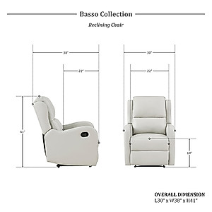 Lexicon Recliner Chair Living Room Reclining Sofa Chair, Home Theater Seating Modern Recliner, Manual Recliner Sofa Chair for Living Room/Office/Apartment, Wall Hugger Recliner, Taupe