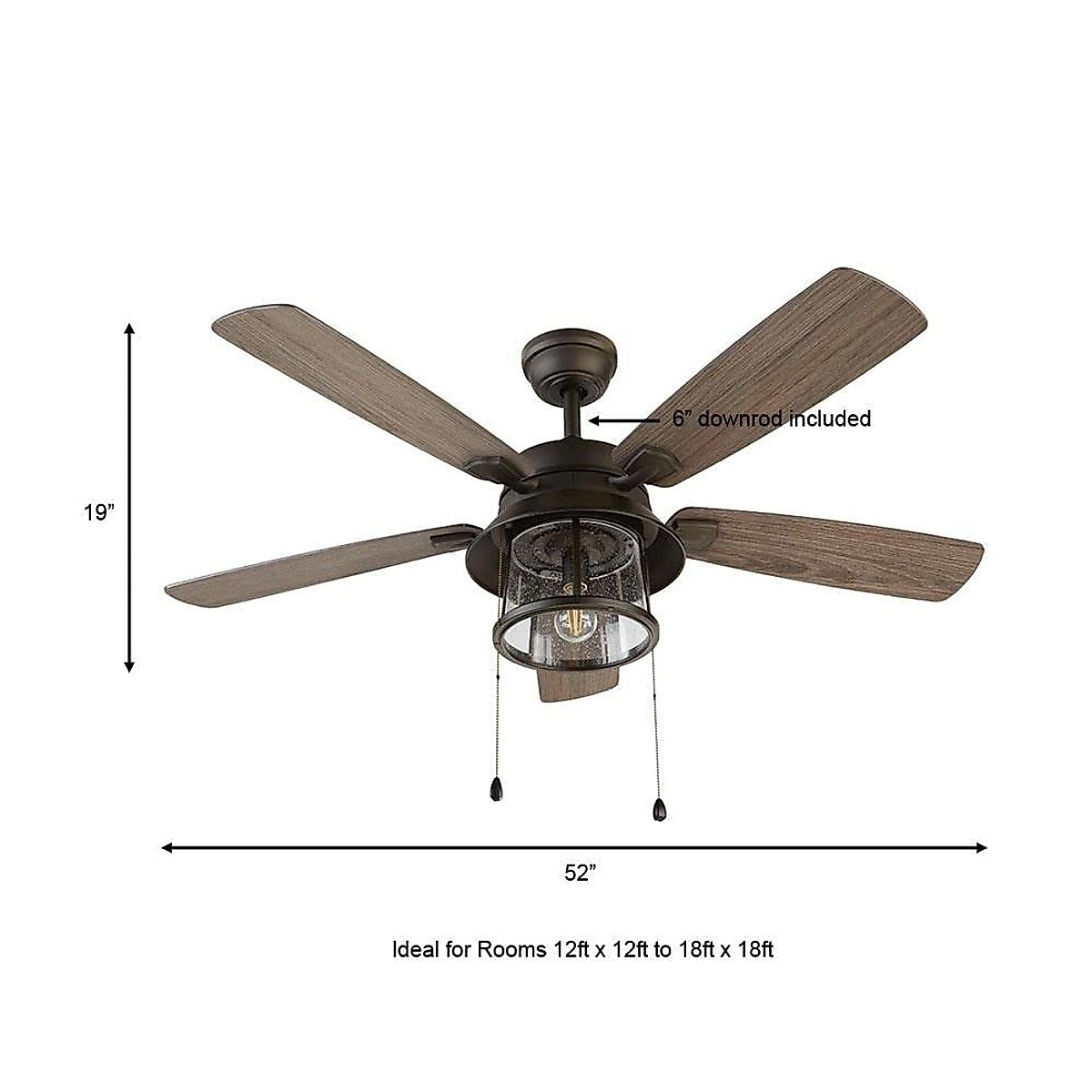 Shanahan 52 in. LED Indoor/Outdoor Bronze Ceiling Fan with Light Kit