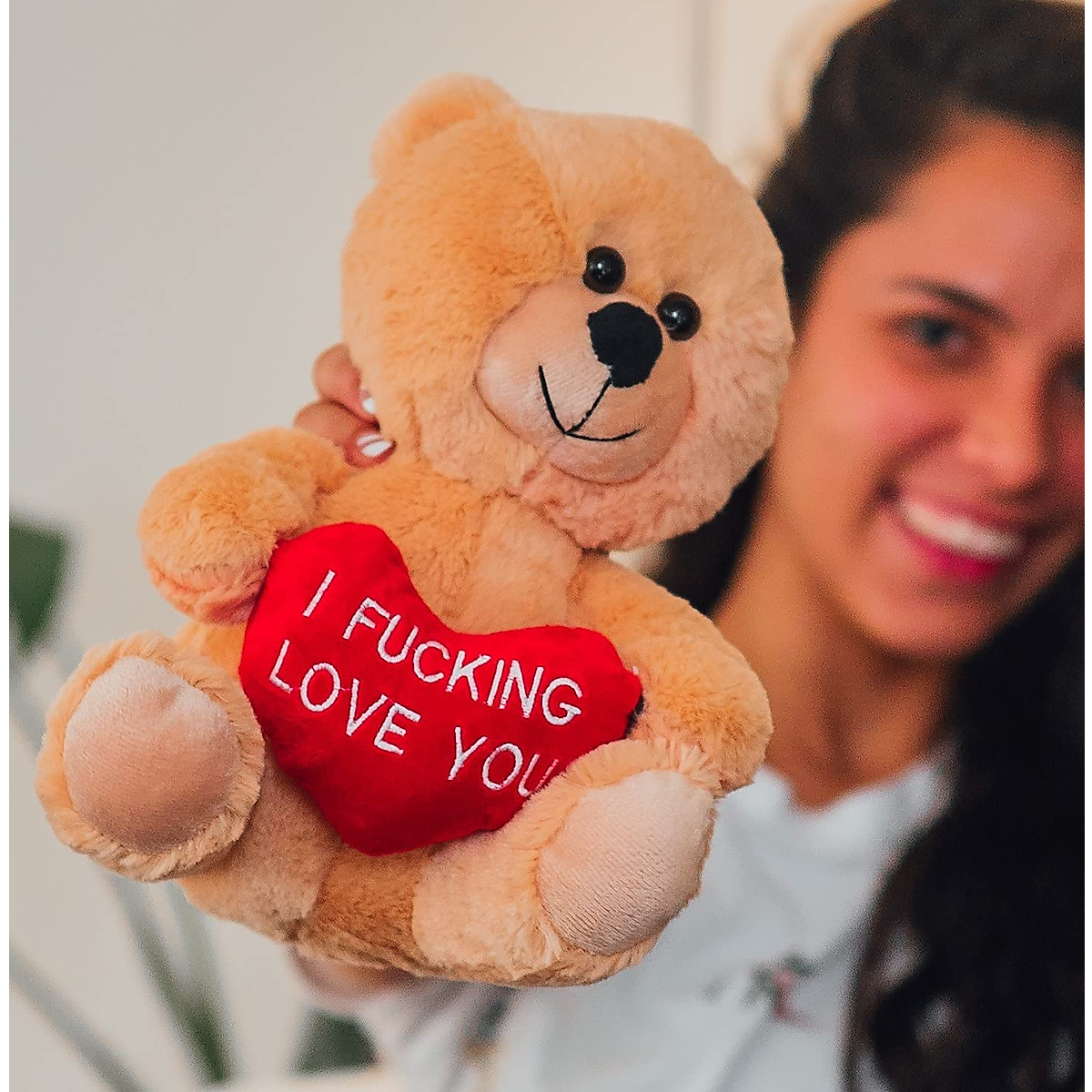 BadBears Cute Teddy Bear – I Effing Love You Teddy Bear for Girlfriend and Boyfriend – Hilarious Valentine’s Day Teddy Bear for Him and Her – 10-inch Tall Funny Stuffed Bear with Bold Message