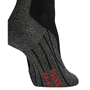 FALKE Men's RU3 Comfort Running Socks, Mid Calf, Thick Cushion, Anatomic Fit, Breathable Quick Dry, Organic Lyocell, Black (Black-Mix 3010), 9-10, 1 Pair