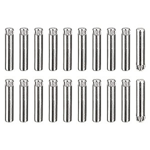 Tool parts 4x18mm 304 Stainless Steel Dowel Pins - 20Pcs Knurled Head Flat End Dowel Pin