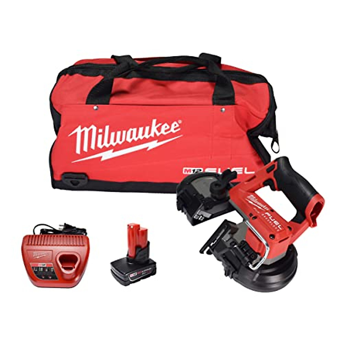 Milwaukee 2529-21XC M12 FUEL 12-Volt Lithium-Ion Cordless Compact Band Saw XC Kit with One 4.0 Ah Battery, Charger and Tool Bag