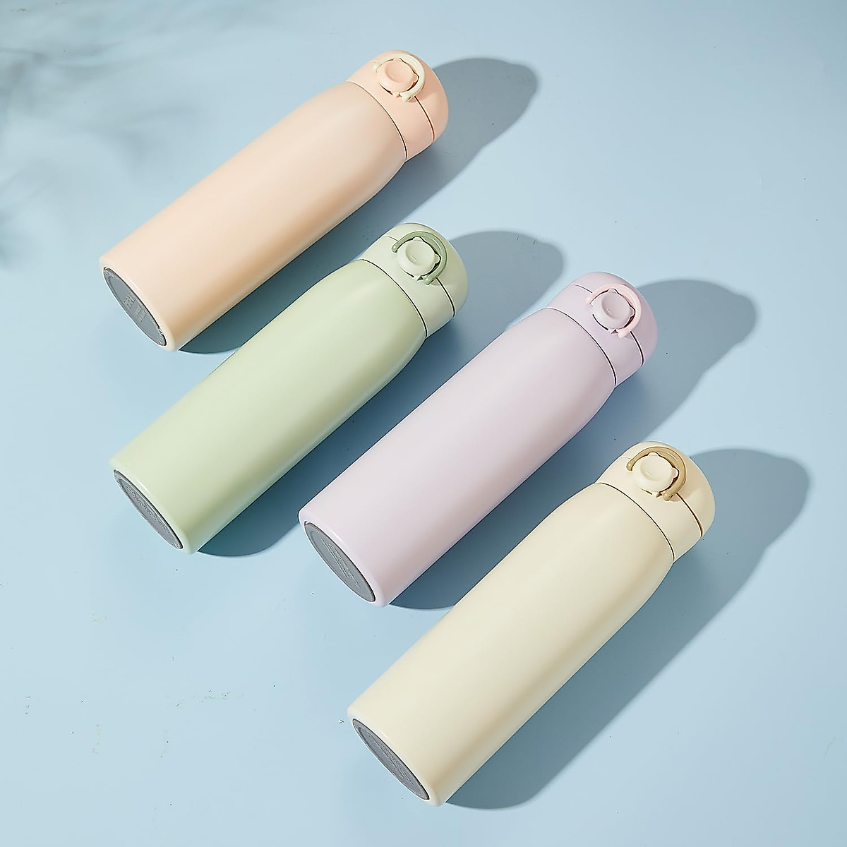 jocoiot 12 oz Mini Water Bottle Small Stainless Steel Thermos - Insulated Vacuum, Leak Proof, Keeps Drinks Hot/Cold - Ideal for Coffee, beverage, Water - White