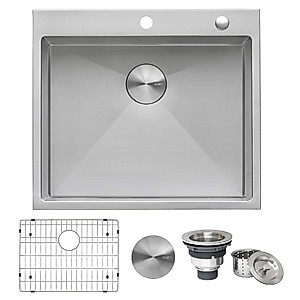 Ruvati 25-inch Drop-in Tight Radius Topmount 16 Gauge Stainless Steel Kitchen Sink Single Bowl - RVH8007