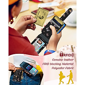 Bistup Credit Card Holder Wallet for Women - Cute Small for Ladies Teen Girls Female Rfid Butterfly Black Leather Cardholder Wallets Organizer Purse Girly Aesthetic Print Unique Zipper