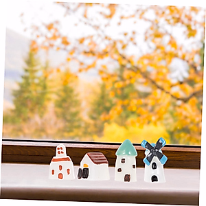 YARNOW 40 Pcs Micro Landscape House Bonsai Miniature Figurine Plant Pot Decor Miniature Garden Figurines Miniature Castle Figurine Mini Fairy House Accessories Mushroom Resin Rural Suite