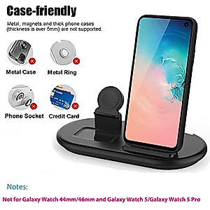 Wireless Charger for Samsung S22, 3 in 1 Samsung Charging Station for Samsung Galaxy Z Fold 4/Z Flip 4/Z Flip 3/S22/S21, Galaxy Watch Charger for Galaxy Watch 4 3/Active 1 2, Galaxy Buds 2 Pro (Black)