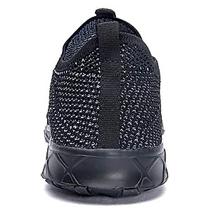 DLGJPA Men's Quick Drying Water Shoes for Beach or Water Sports Lightweight Slip On Walking Shoes Allblack 7