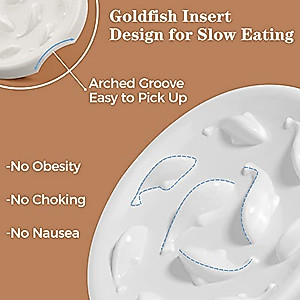 MSBC Raised Cat Slow Feeder Bowl with Acrylic Stand, Elevated Melamine Slow Feed Cat Dish, Non-Slip Pet Puzzle Feeder for Slow Healthy Eating, Anti-Choking Prevents Obesity Pet Bowl for Kitty, Kitten