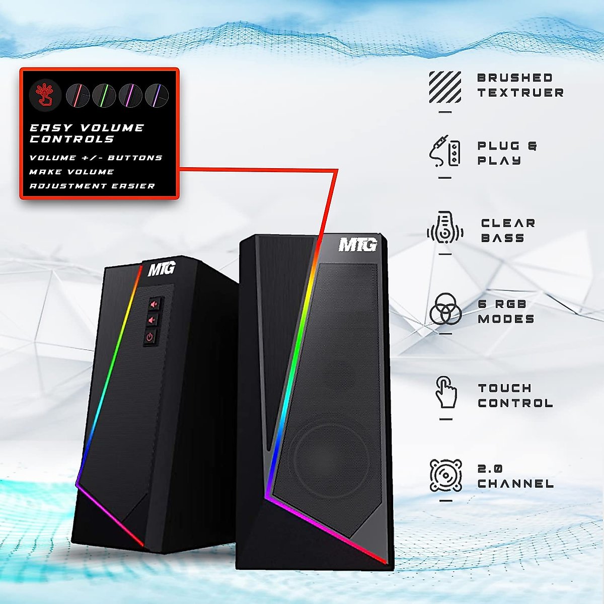 MTG Aurora 4T Gaming Tower PC- Intel Core i7 4th Gen, AMD RX 580 GDDR5 8GB 256bits Graphic, 16GB Ram DDR3, 1TB Nvme, RGB Keyboard Mouse and Speaker, Webcam, Win 10 Home