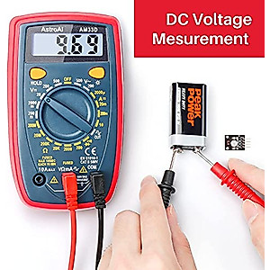 AstroAI Multimeter Tester 2000 Counts Digital Multimeter with DC AC Voltmeter and Ohm Volt Amp Meter ; Measures Voltage, Current, Resistance; Tests Live Wire, Continuity