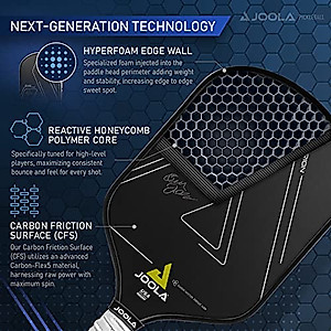 JOOLA Ben Johns Hyperion CFS 14 Pickleball Paddle - Carbon Surface with High Grit & Spin, Elongated Handle, USAPA Approved Ben Johns Paddle