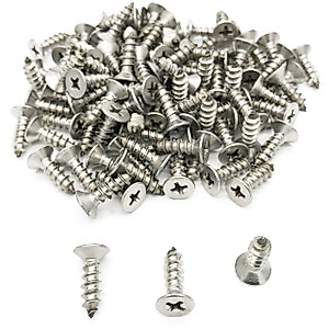 5 x 16mm Screw, Flat Head, Phillips Drive, Self Drilling, 304 Stainless Steel Drywall Wood Screws 100Pcs