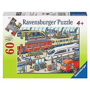 Ravensburger Railway Station Jigsaw Puzzle - Unique 60-Piece Puzzle for Kids, Anti-Glare Surface | FSC-Certified Materials | Great for Developing Skills & Creativity