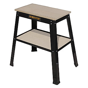 POWERTEC Universal Tool Stand with MDF Split Top and WEN Bench Grinder Stand with Water Pot