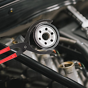 Lothee 4 Pieces Oil Filter Wrench Set, 10'' 12'' 14'' 16'' Oil Filter Pliers Adjustable Removal Tool Pliers for Cars, Trucks, Motorcycles Engine, Conduit, Fittings