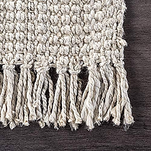 nuLOOM Daniela Farmhouse Chunky Jute Area Rug, 7' 6" x 10' 6", Off-white