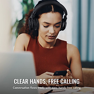 E7 MD PRO Active Noise Cancelling Headphones Bluetooth Headphones Over Ear Wireless Headphones with Microphone Deep Bass, Comfortable Protein Earpads, 30HPlaytime for Travel/Work, Jet Black