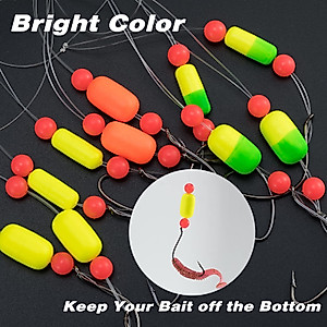 Dr.Fish 5 Pack Pompano Rigs Surf Fishing Rigs Snell Floats Fishing Beads Wide Gap Hooks Saltwater Fishing Swivels Duo Lock Snaps, Fluorescent Yellow