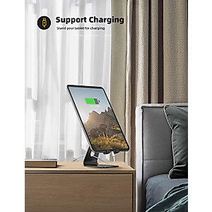 Lamicall Tablet Stand, Tablet Holder for Desk - Multi-Angle Adjustable Tablet Desktop Dock Cradle, Compatible with iPad Pro 11, 12.9, Air, Mini, Fire HD, Galaxy Tab, and Other 4-13" Tablets, Black