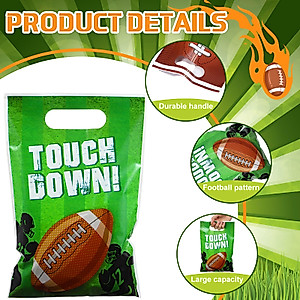 Pajean 120 Pcs Football Party Bags Football Plastic Treat Bags Football Gift Bags Football Goody Candy Bags Sport Favor Bags for Football Themed Party Decorations Football Bowl Party Supplies