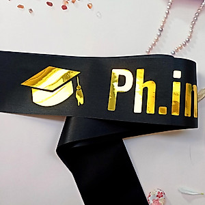Magnusson's Garden PhD Graduation Sash, Ph.inisheD. Finished Phinally Done Graduation Gift for PhD Grads and Survivors, Class of 2024 Congrats Decor