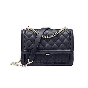 YXBQueen Handbags for Women Quilted Black Crossbody Flap Bag Small Chain Purses Black Quilted Purse
