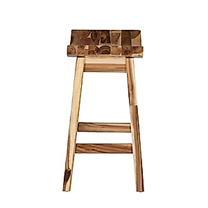 Powell Furniture Dale Saddle Bar Stool Natural Wood