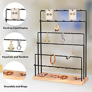 GEAMSAM Earring Display Stands for Selling, 36 Hooks Earring Holder Organizer, Jewelry Display for Vendors Earring Cards, Bracelets, Rings, Necklaces, Keychains Retail