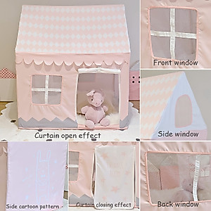 Girl Tents Indoor Playhouses,Kids Playhouse with 3 Windows,Indoor Playhouse,Toys for 1,2,3,4,5,6-Year-Old Girls,Light and Easy to Assembly and Easy to Wash- Best Birthday Gift -39"×27"×42"