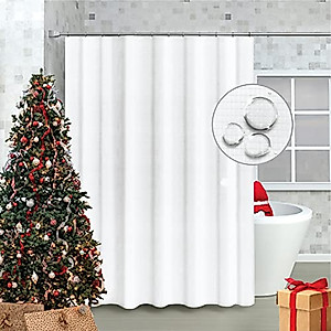 Pretty House Water Resistant Light-Weight Shower Curtain, Waffle Weave; Spa, Hotel Quality Premium Bathroom Shower Curtains; Machine Washable; 72 x 72 inch Blush Curtain