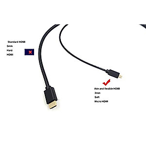 Duttek Micro HDMI to HDMI Cable, HDMI to Micro HDMI Cable, Extreme Slim Micro HDMI Male to HDMI Male Cable Support 1080P, 4K, 3D for GoPro Hero 8/7 Black,Sony A6500/A7,Canon Camera,etc(30cm/1feet)