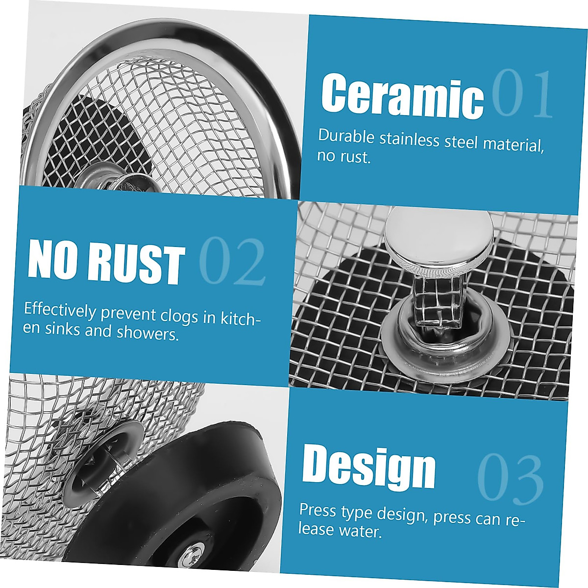 OSALADI 6 Pcs Filter Net Floor Drainer Floor Drain Filter Sink Food Strainer Mesh Strainer Kitchen Sink Strainer Bathtub Drain Cover Stopper Drain Stainless Steel Take a Bath